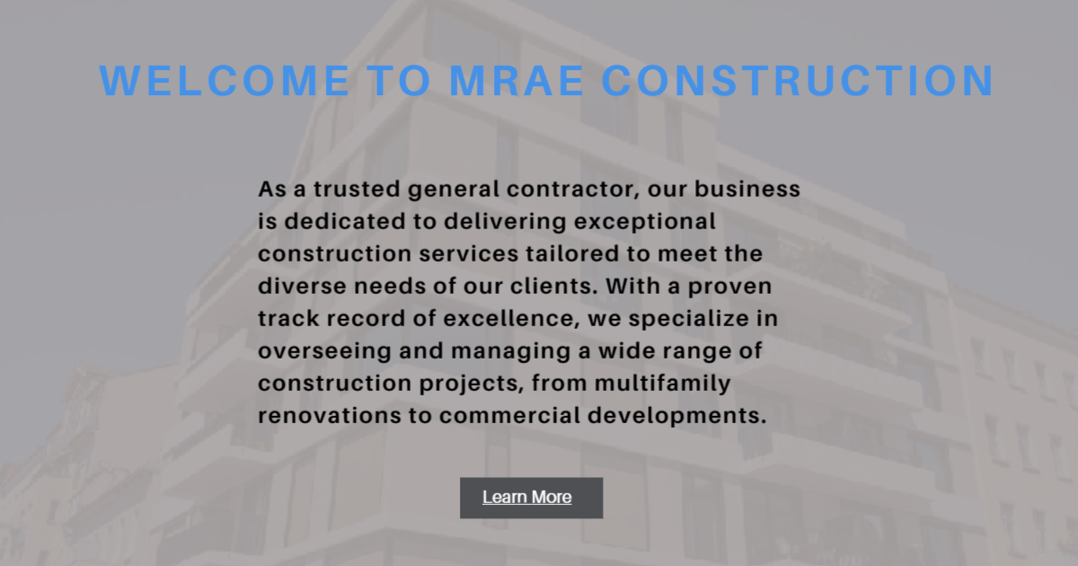 MRAE Construction Website